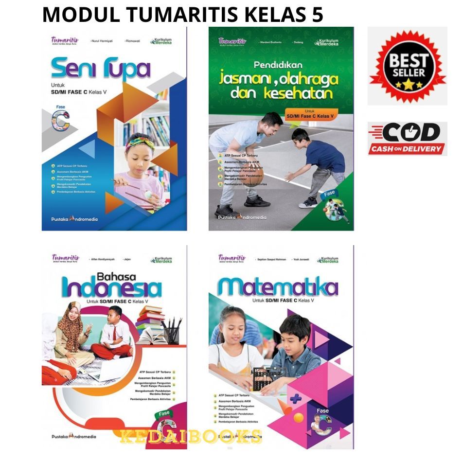 Jual Modul Tumaritis Kelas 5 Bahasa Indonesia PJOk matematika Seni Rupa ...