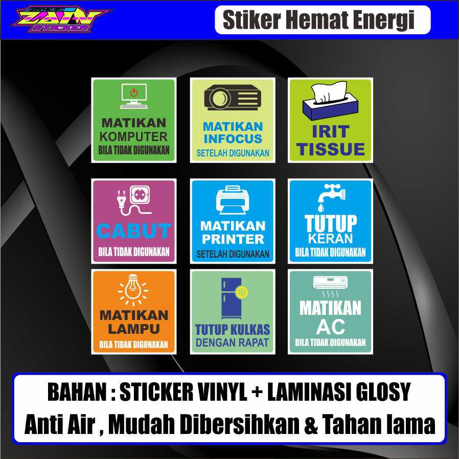 Jual Stiker Hemat Energi, Waterproof, Stiker Matikan lampu, Stiker ...