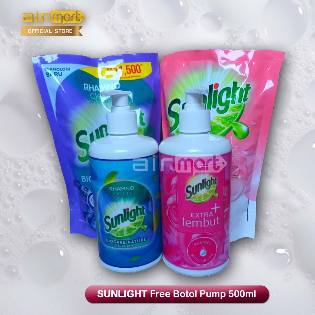Jual Sunlight Extra Lembut Dan Biocare Nature Gratis Botol Cantik Pump ...