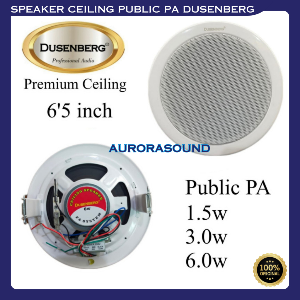 Jual SPEAKER DUSENBERG PUBLIC PA 6,5 INCH SPEAKER CEILING PLAFON 6 WATT ...