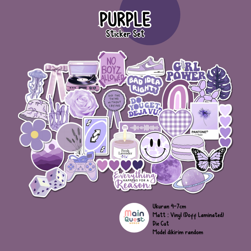 Jual Sticker Purple | Sticker Ungu / Sticker Lilac/ Sticker Aesthetic ...