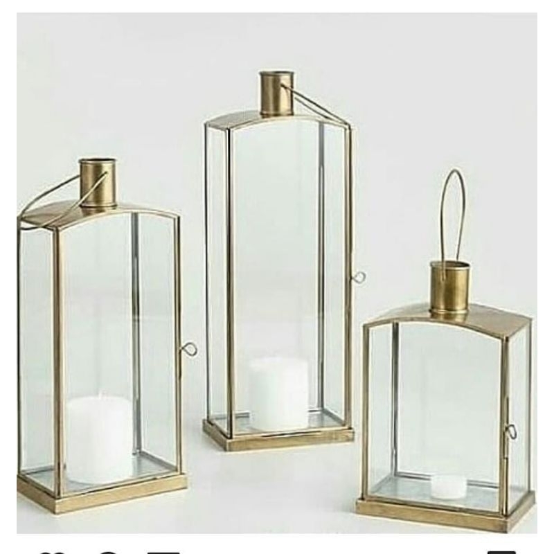 Jual lentera hias / lentera lilin / lentera kuningan / lentera kaca | Shopee Indonesia