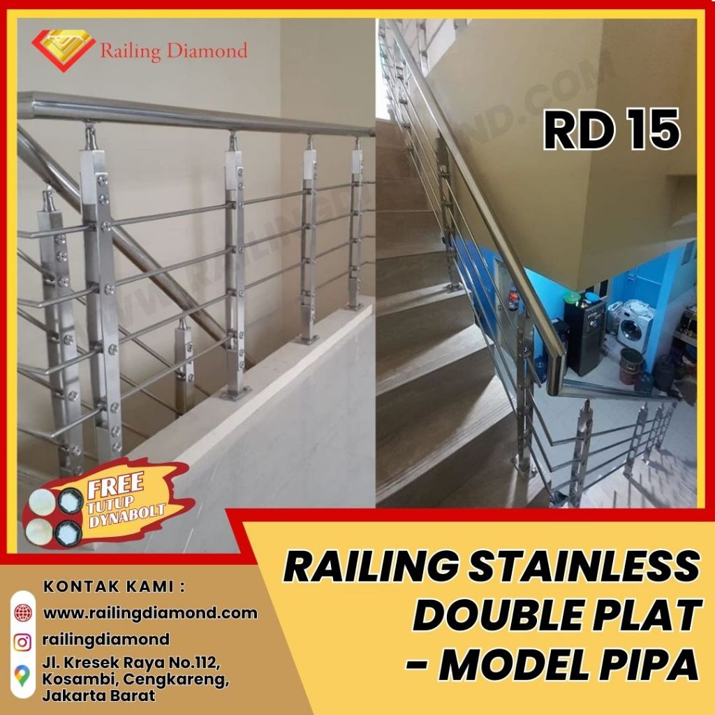 Jual Tiang Railing Tangga Stainless RD 15 | Shopee Indonesia