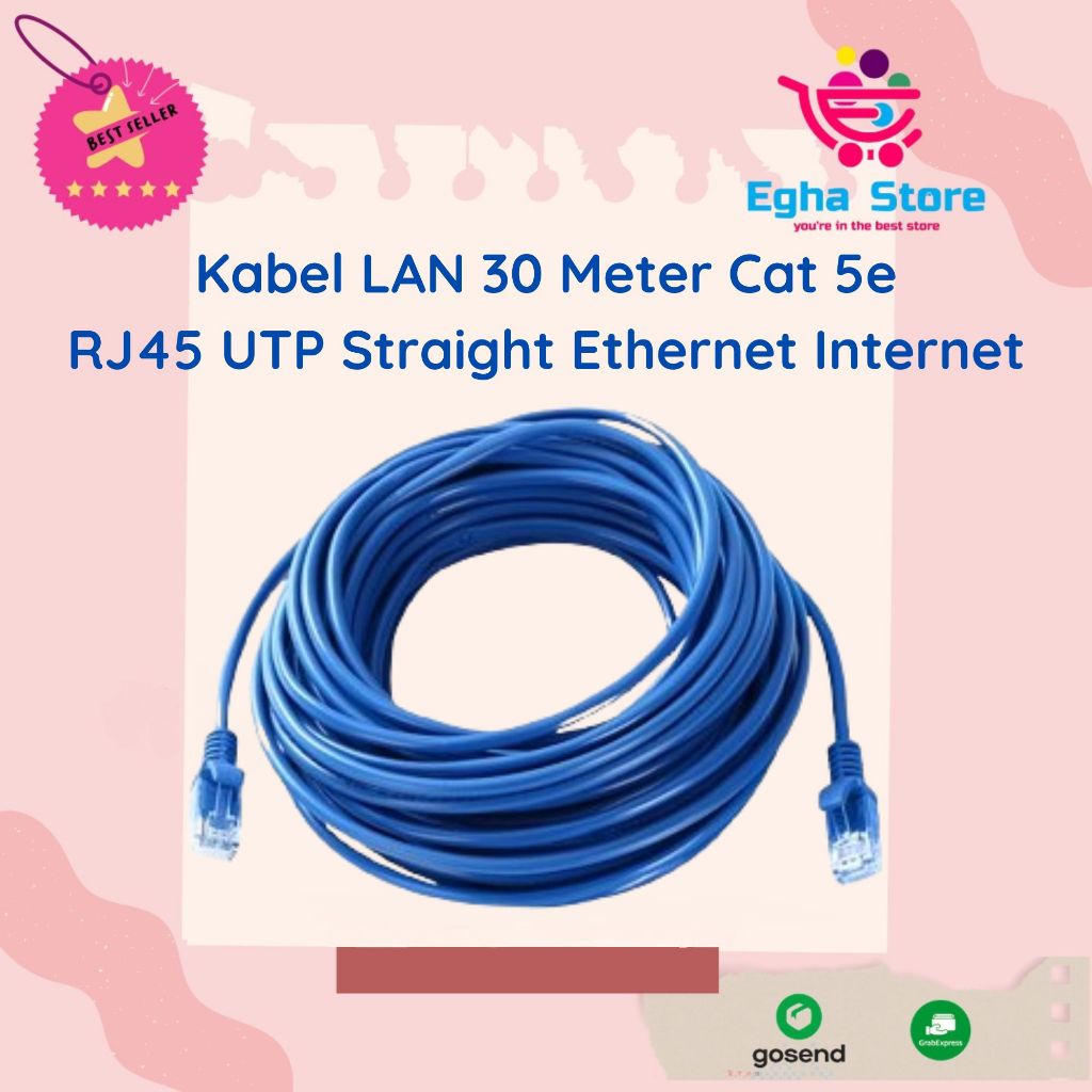 Jual Kabel LAN 30 Meter Cat 5e RJ45 UTP Langsung Siap Pakai Cable ...
