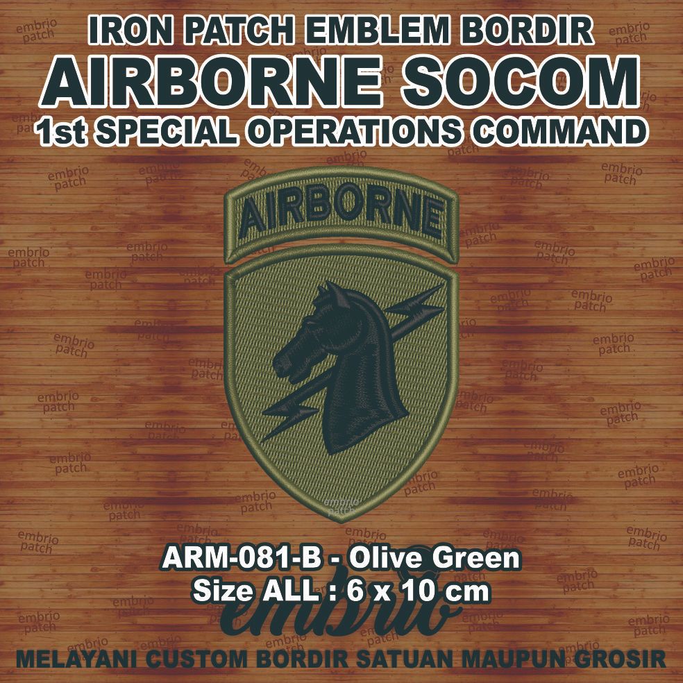 Jual ARM-081-B Patch AIRBORNE SOCOM 1st SPECIAL OPERATIONS COMMAND US ...
