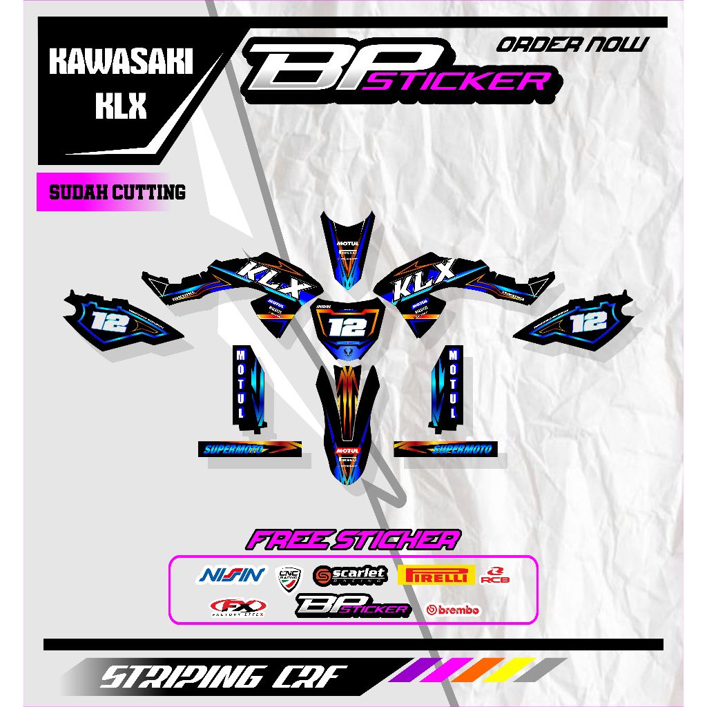 Jual STRIPING MOTOR KAWASAKI KLX TERBARU STIKER VARIASI STIKER STICKER ...