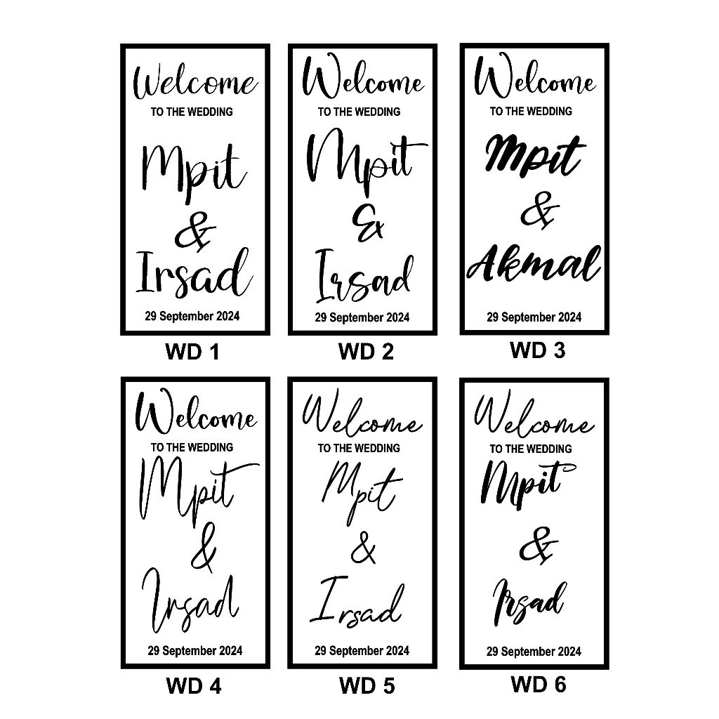 Jual Stiker Wedding Kaca Mirror Pernikahan Welcome | Shopee Indonesia