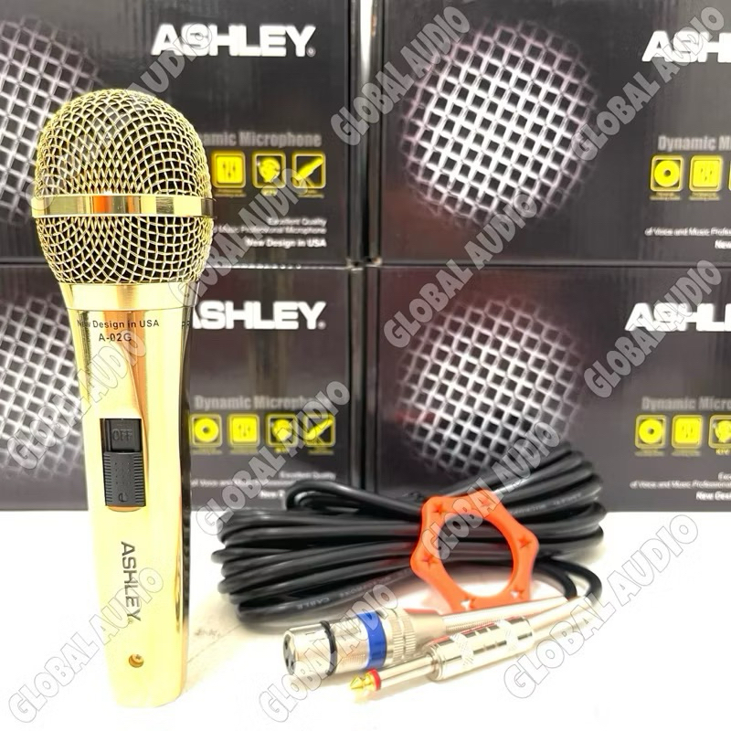 Jual Mic Kabel Ashley Dynamic Gold A-02G Original , Mic Kabel Ashley ...