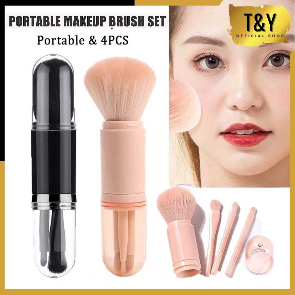 Jual T&Y Kuas Make Up Set Make Up 4IN1 Brush Portable Kosmetik Brush ...