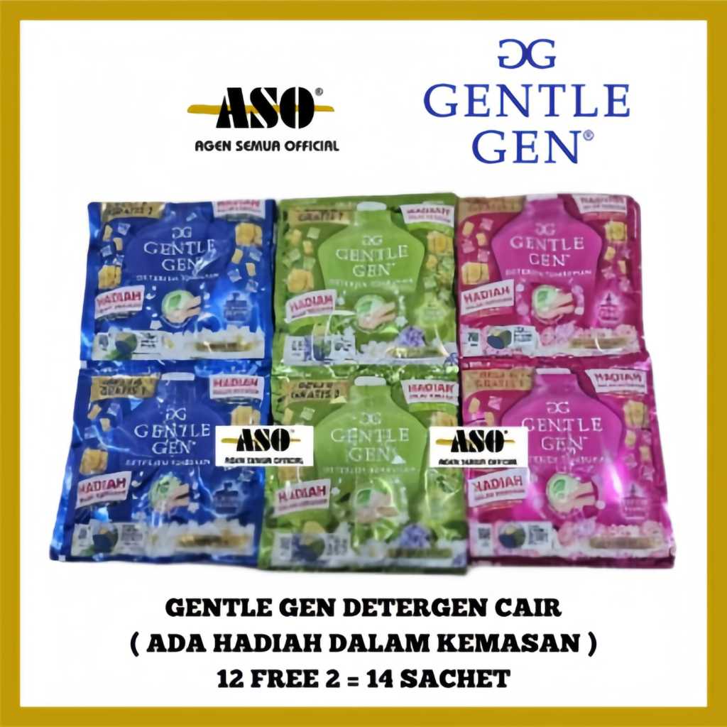 Jual GENTLE GEN Detergen Cair 80ml sabun cuci baju ( isi 14 sachet ...