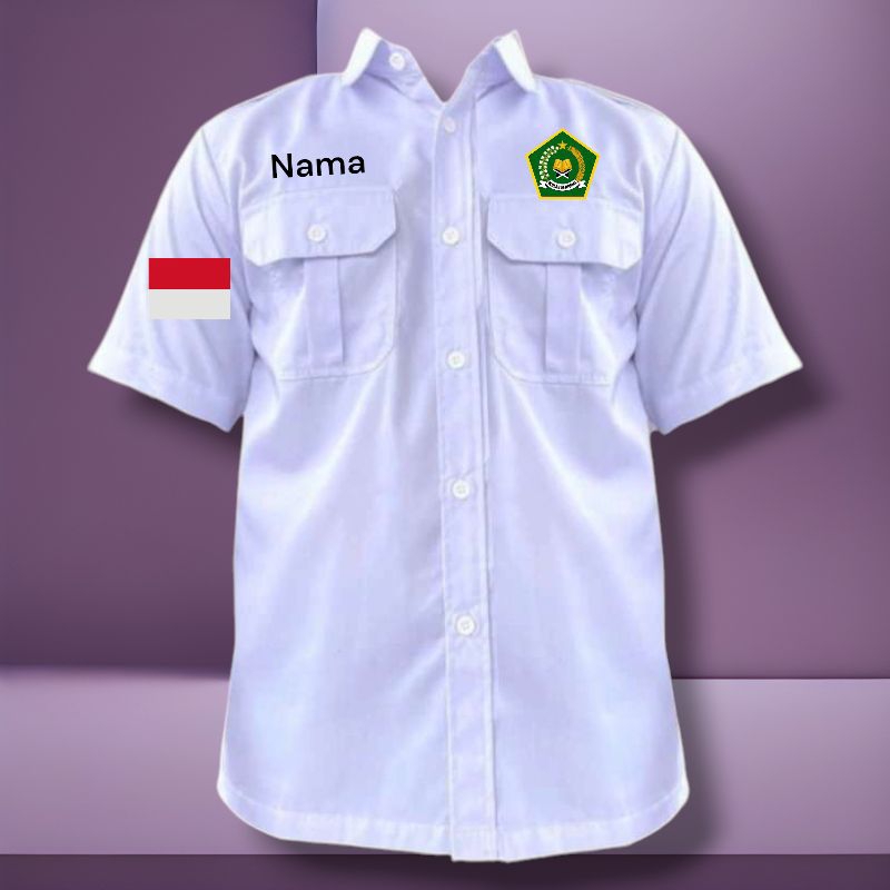 Jual keneha kemeja kerja baju pdh seragam kerja kemenag free bordir ...