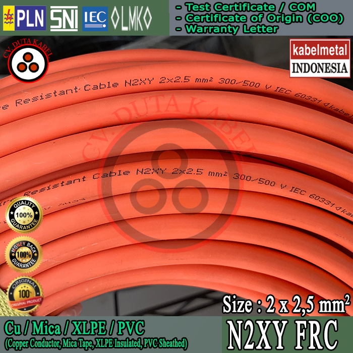 Jual Kabel N2XY FRC 2x2,5 mm2 KABEL METAL (KMI) /2x2,5 mm/2 x 2.5 mm mm2/2x2,5mm mm2/2 x 2,5/2 x ...