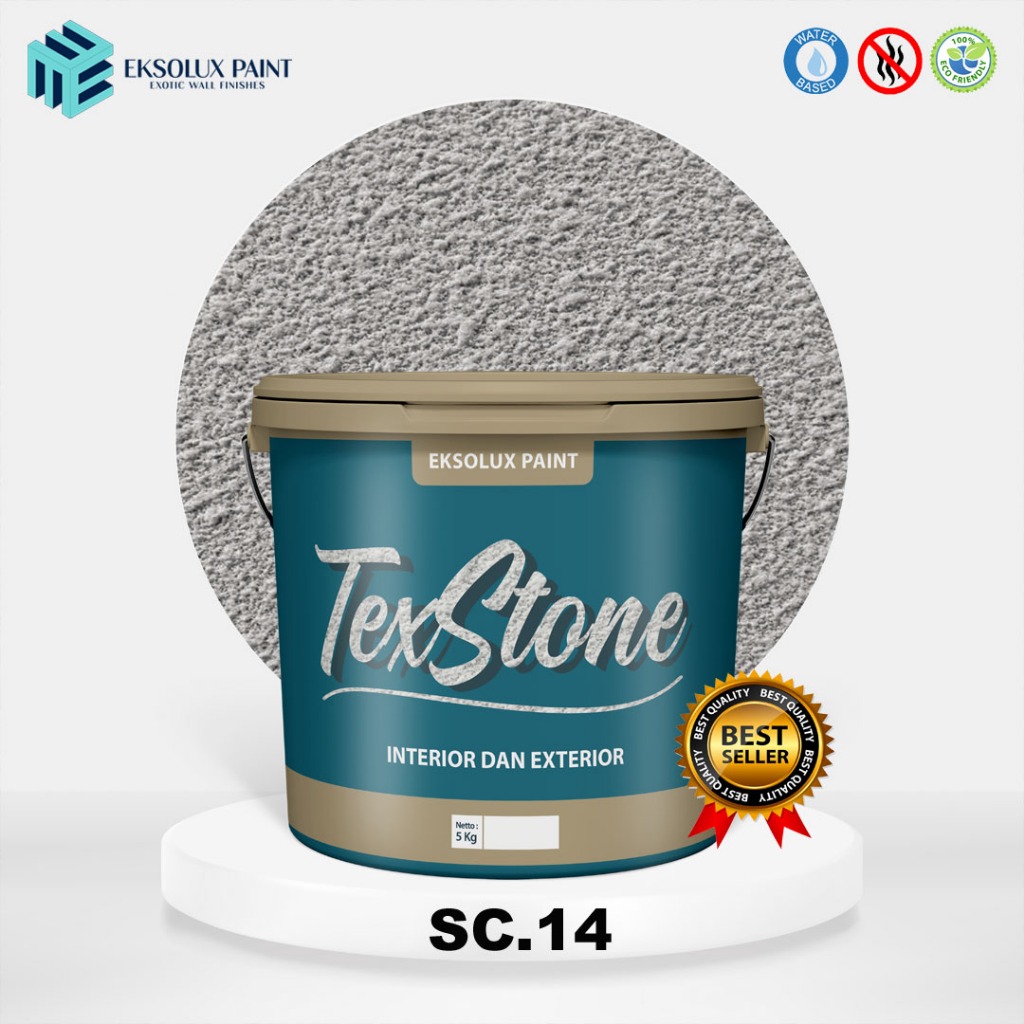 Jual Cat Dinding Tekstur Motif Kamprot Medium Grey Berat 5 Kg SC.14 ...