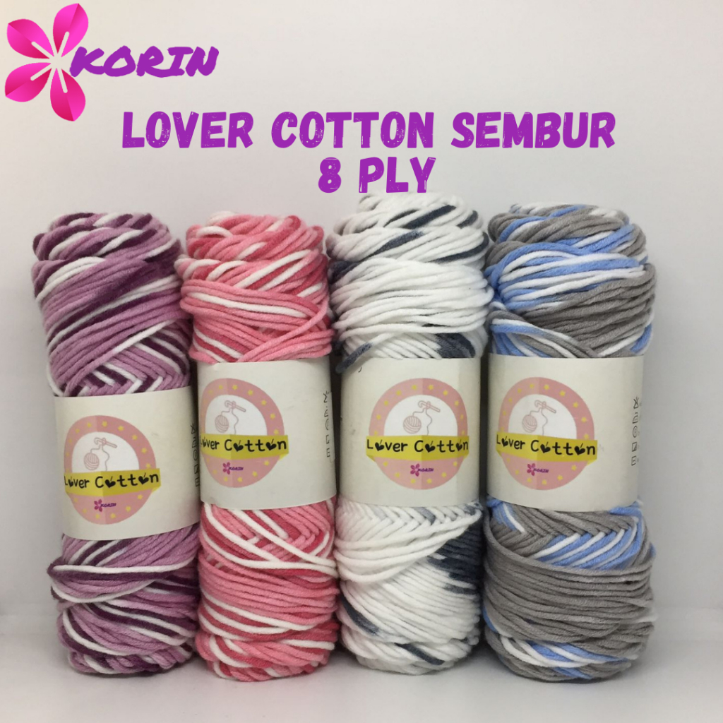 Jual Benang Lover Cotton Sembur Korin 8ply / Soft Acrylic Rainbow Yarn ...