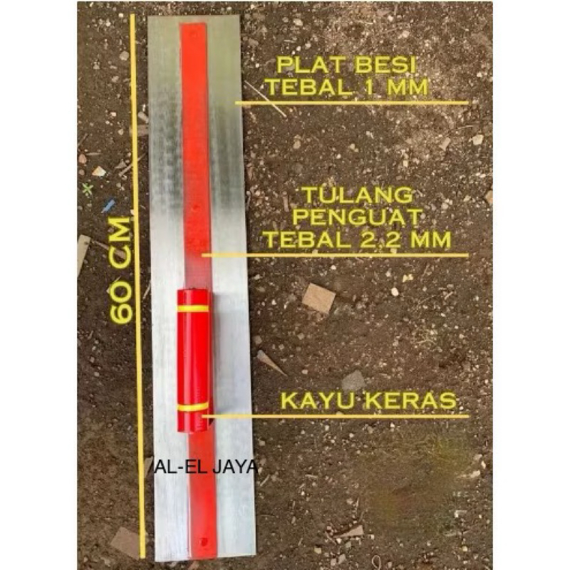 Jual Raskam Besi panjang 60 cm Gagang Kayu/ Roskam Penghalus Tembok ...