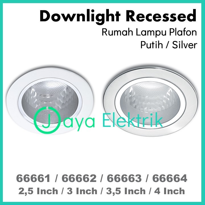 Jual PHILIPS Downlight Recessed 2,5" 3" 3,5" 4" Putih & Silver - Rumah ...