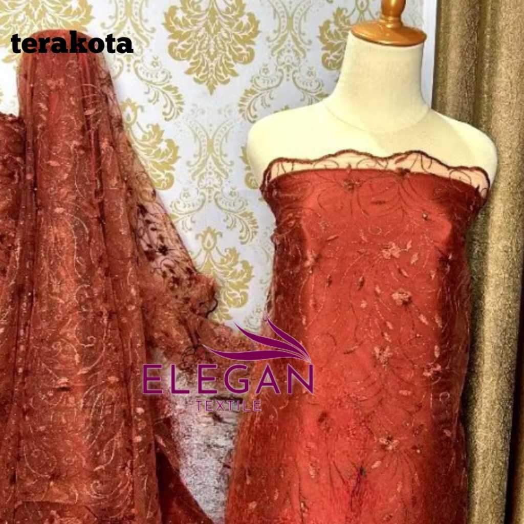 Jual elegan_textile 1/2 Meter Bahan Brukat Bahan Kain Brokat Tile kain ...