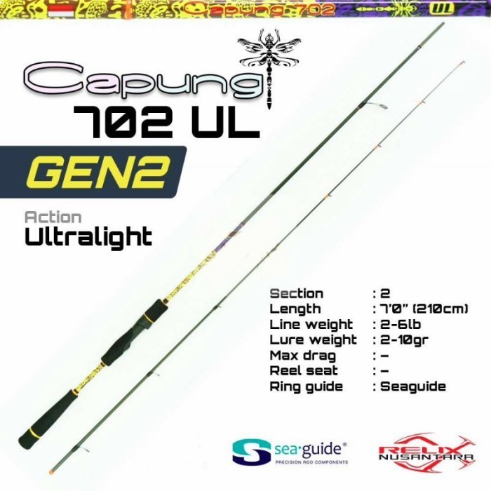 Jual Joran Relix Nusantara Capung 702 SE / PENTA GEN 3 Spinning 2-6lb ...