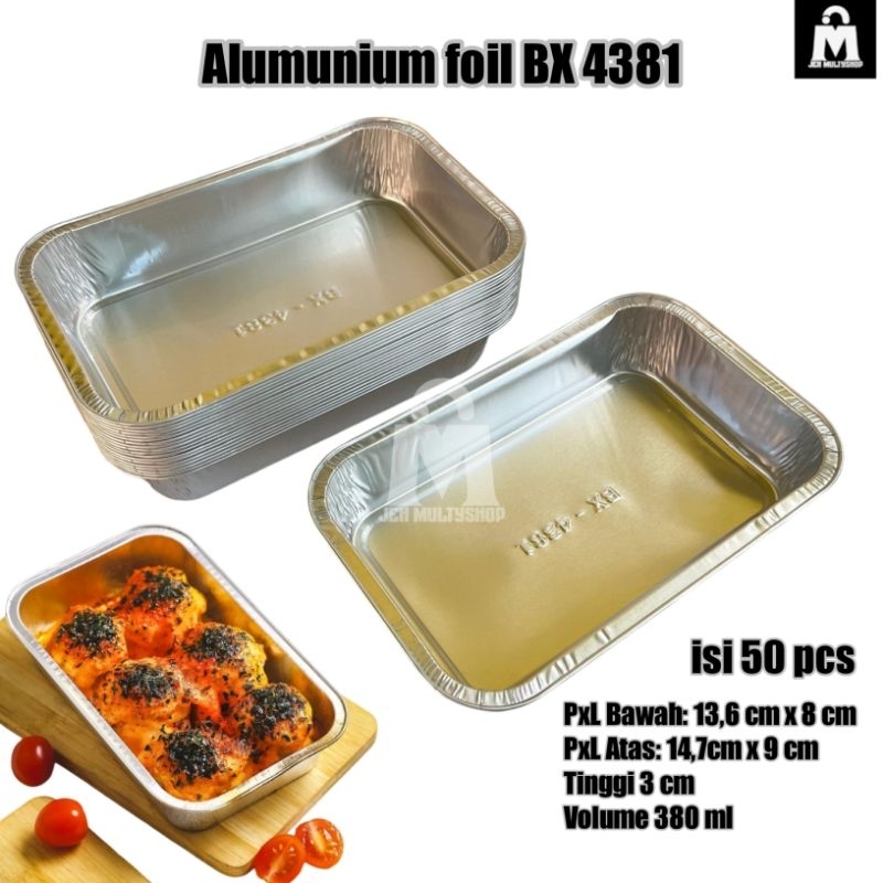 Jual Alumunium foil BX 4381 / AX 350 isi 50 pcs plus tutup / tanpa tutup / untuk dimsum mentai ...
