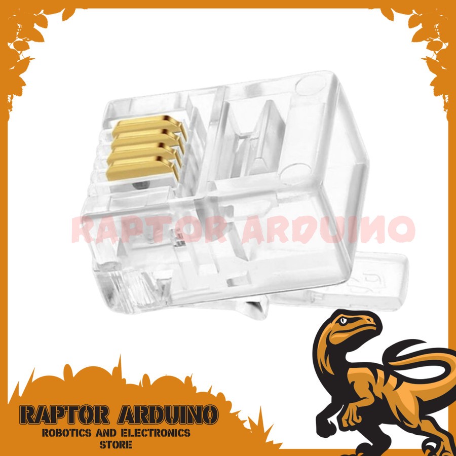 Jual RJ11 6P4C telephone handset 4p Network Konektor Telepone RJ-11 ...