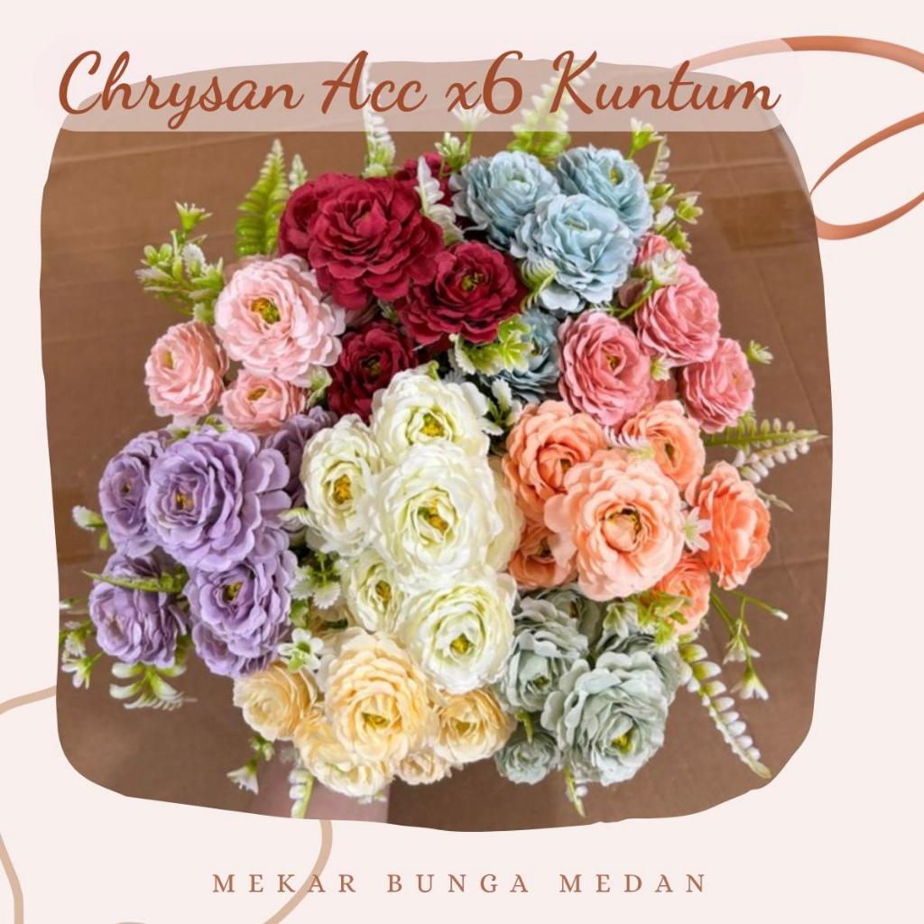 Jual (SC 104) - Bunga Artifisial Chrysan Accesories x6 Kuntum Dekorasi ...