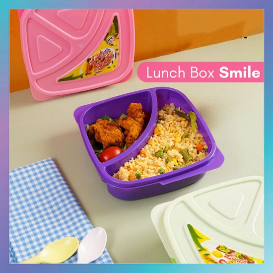 Jual Lunch Box Smile 2 Sekat Kotak Makan Anak Tk Lucu Kotak Bekal Tahan ...