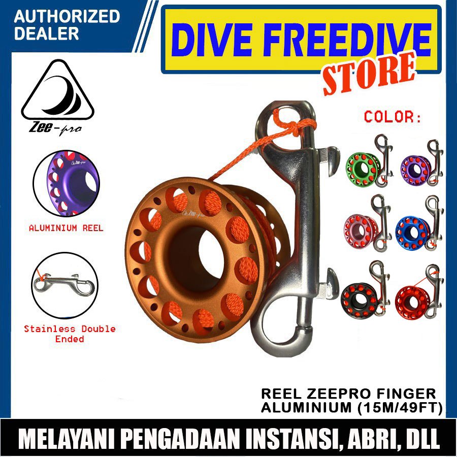 Jual Finger Reel Zeepro Aluminium 15 Meter Tali Penanda Selam Sausage ...