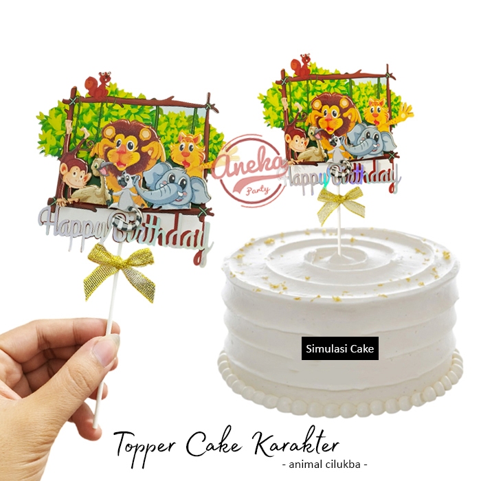 Jual Topper Cake Karakter Animal / Hiasan Kue Topper Animal / Toper Kue ...