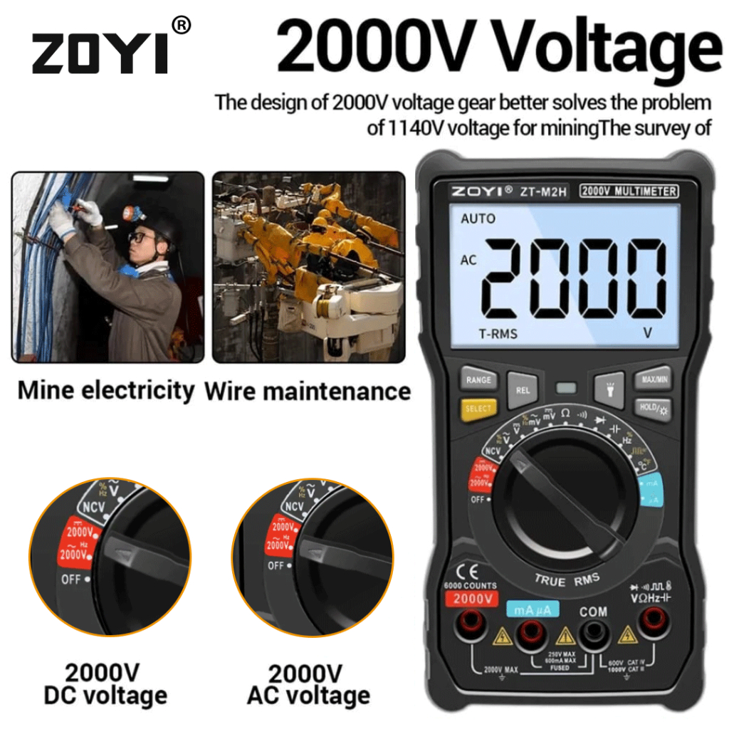 Jual ZOYI ZT-M2H Digital Multimeter 2000v True RMS DC AC Temperature ...