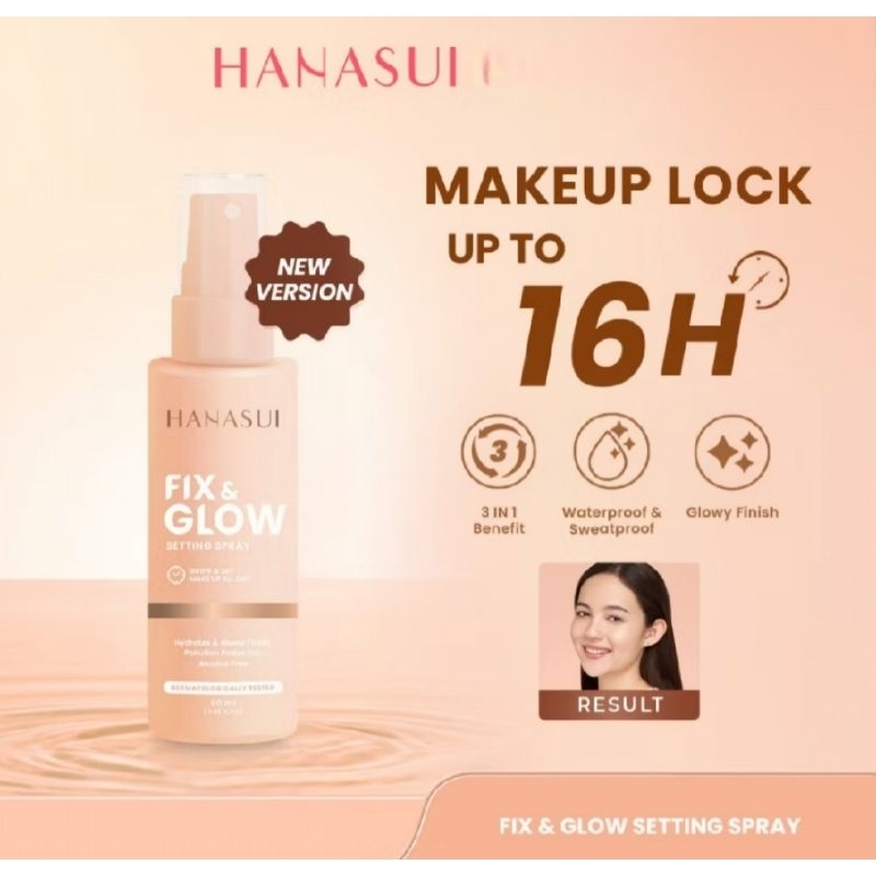 Jual HANASUI FIX & GLOW SETTING SPRAY | Shopee Indonesia