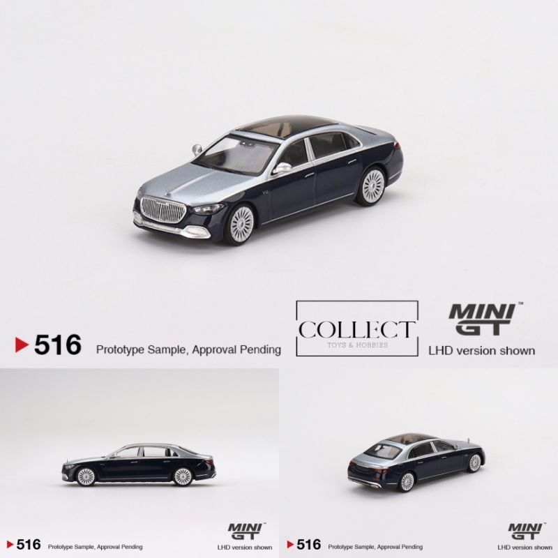 Jual Mini GT #516 Mercedes Maybach S680 Cirrus Silver / Nautical Blue ...