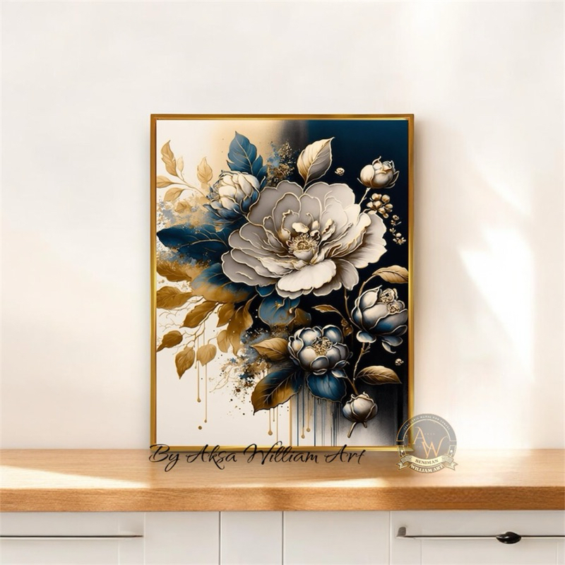 Jual lukisan dingding realis bunga modern art painting | Shopee Indonesia