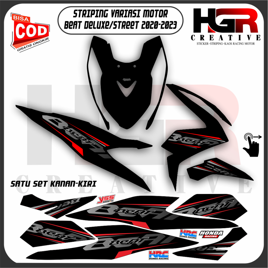 Jual stiker list honda beat deluxe/beat street 2020-2023 striping polet ...