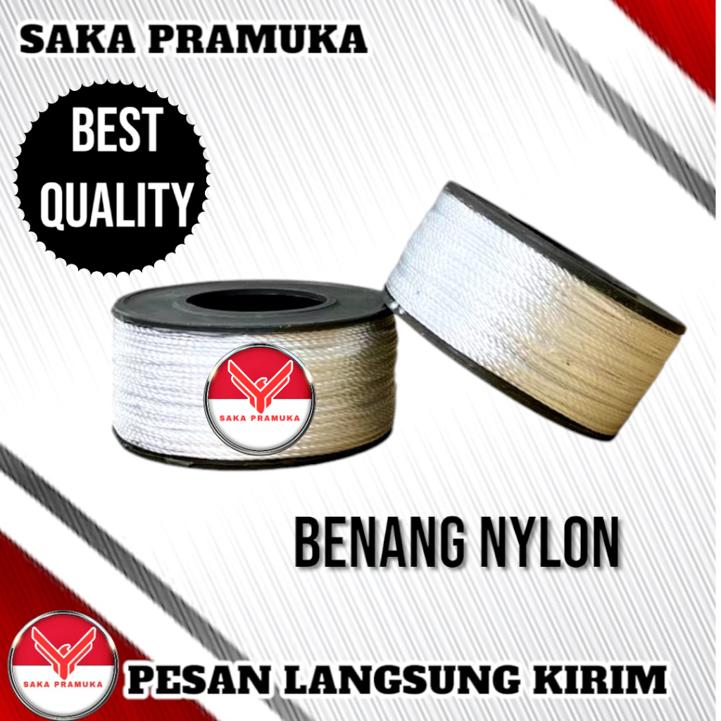 Jual Benang tali bangunan nilon layangan putih besar panjang 30 meter 1 ...