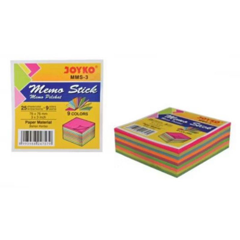 Jual stick note joyko 5 warna 400 lembar 3x3 inch | Shopee Indonesia