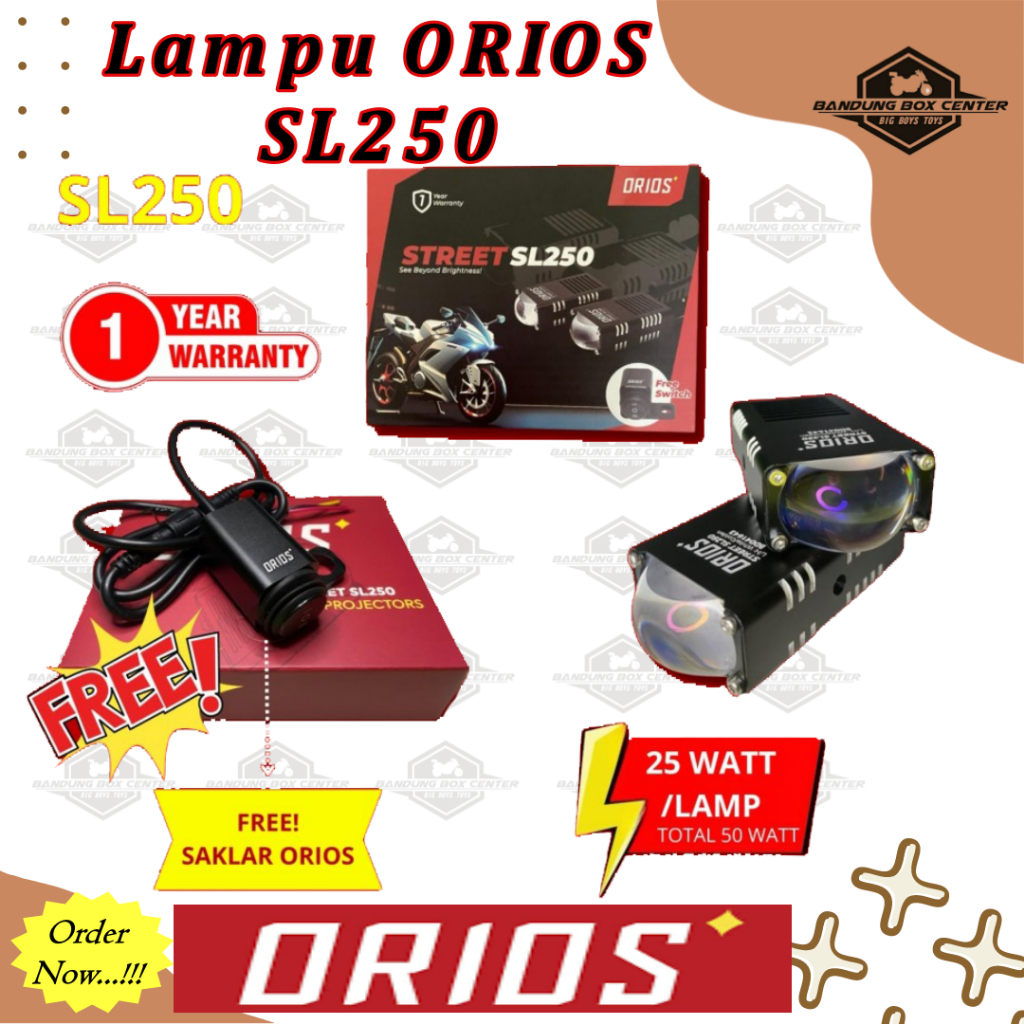 Jual ORIOS SL250 50 WATT Lampu LED Tembak FOGLAMP PROJECTOR Motor Mobil ...