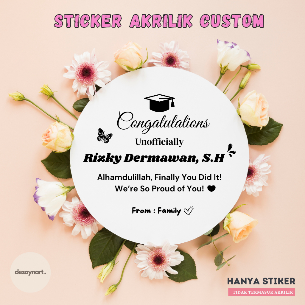 Jual Cutting Sticker Akrilik Custom (Size 15-30cm) - Ucapan ...