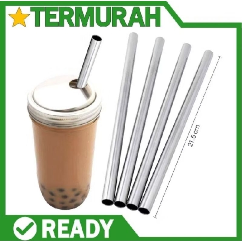 Jual S34 - Sedotan Stainless Steel Bubble Tea Boba Besar | Shopee Indonesia