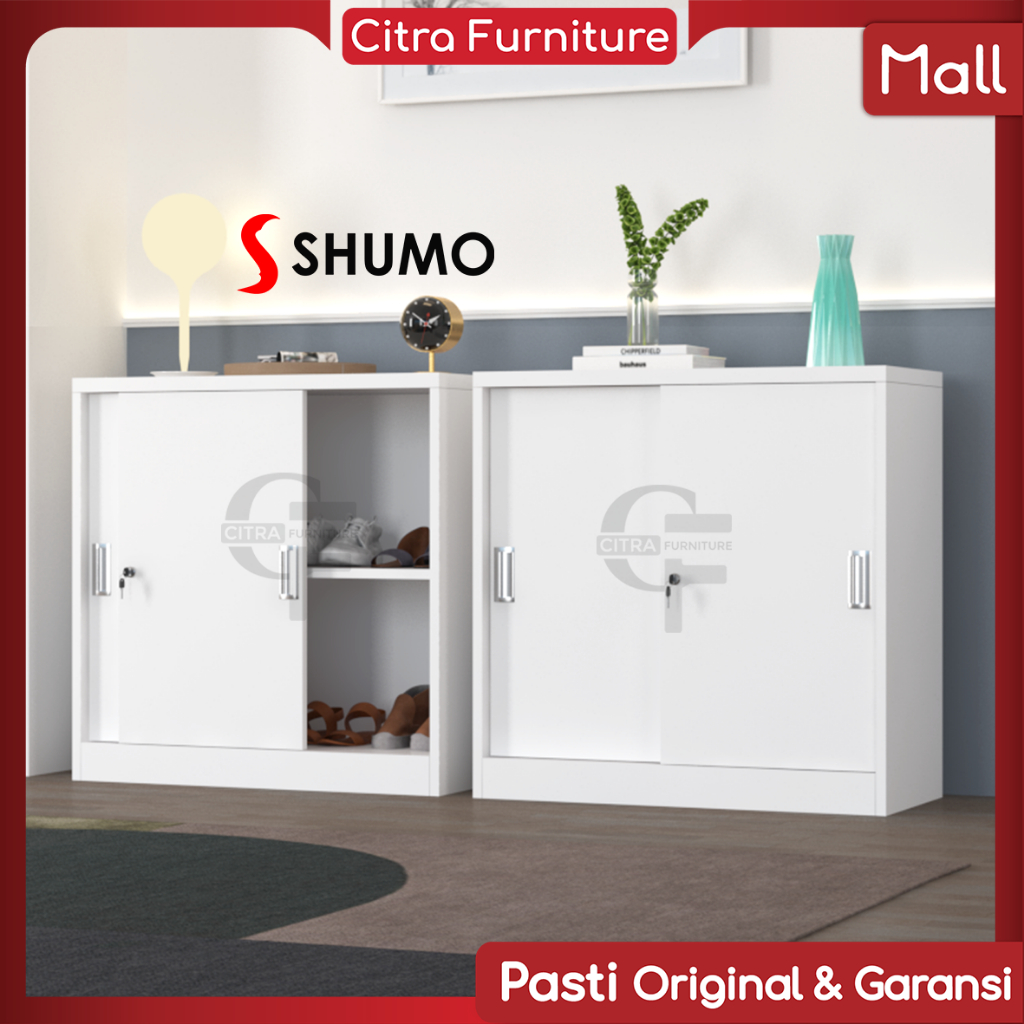 Jual SHUMO Lemari Kabinet Rak Sepatu Besi Sliding Plat Minimalis | Shoes Cabinet Half | Shopee ...