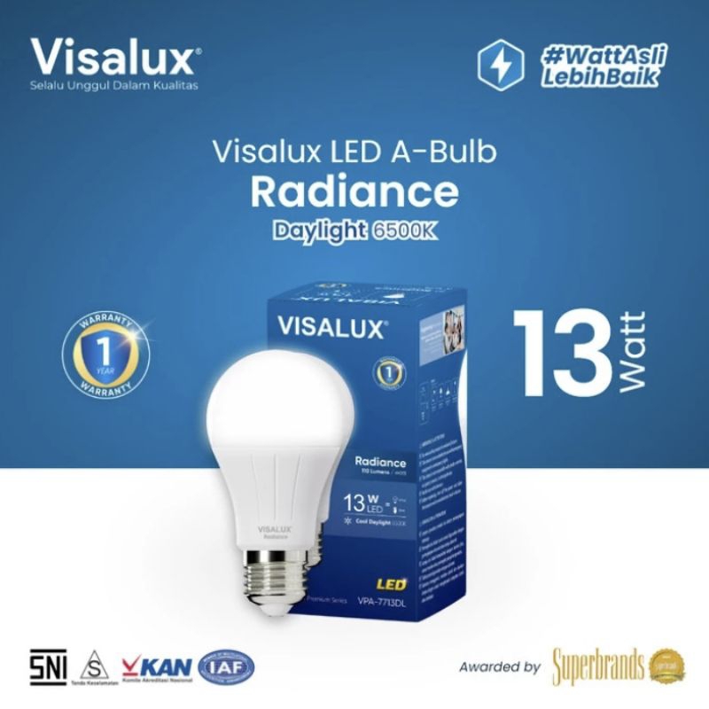 Jual VISALUX Led A-Bulb RADIANCE DAYLIGHT/6500k 13W | Shopee Indonesia