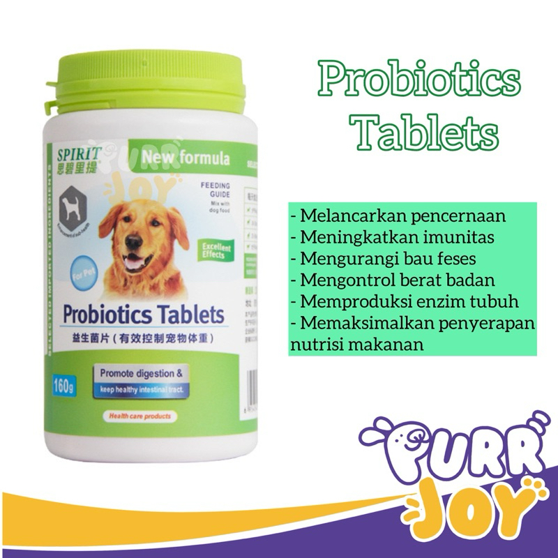Jual PURRJOY Spirit Probiotic Tablet / Vitamin Pencernaan Anjing ...