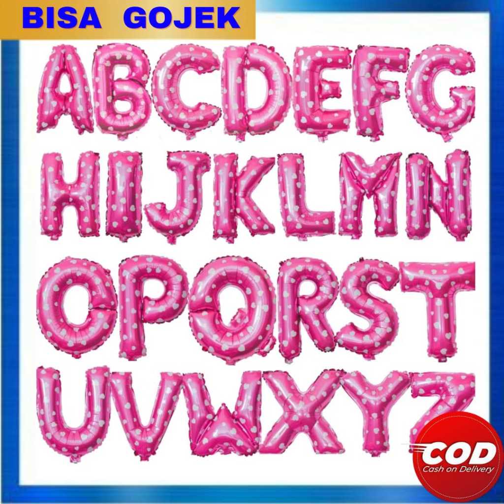 Jual Zifoil Balon Foil Huruf Pink 40cm / Balon Huruf Mini | Shopee ...