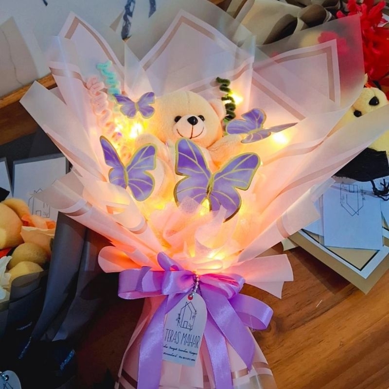 Jual Buket boneka / buket kupu-kupu / buket boneka led / buket lampu ...