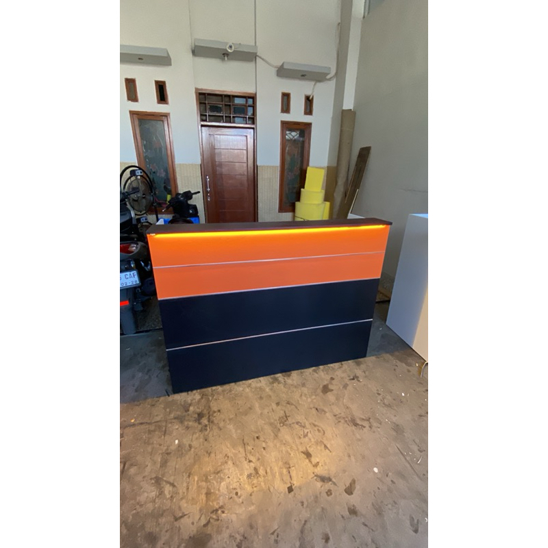 Jual meja kasir Custom + lampu led | 120x50x110cm | Shopee Indonesia