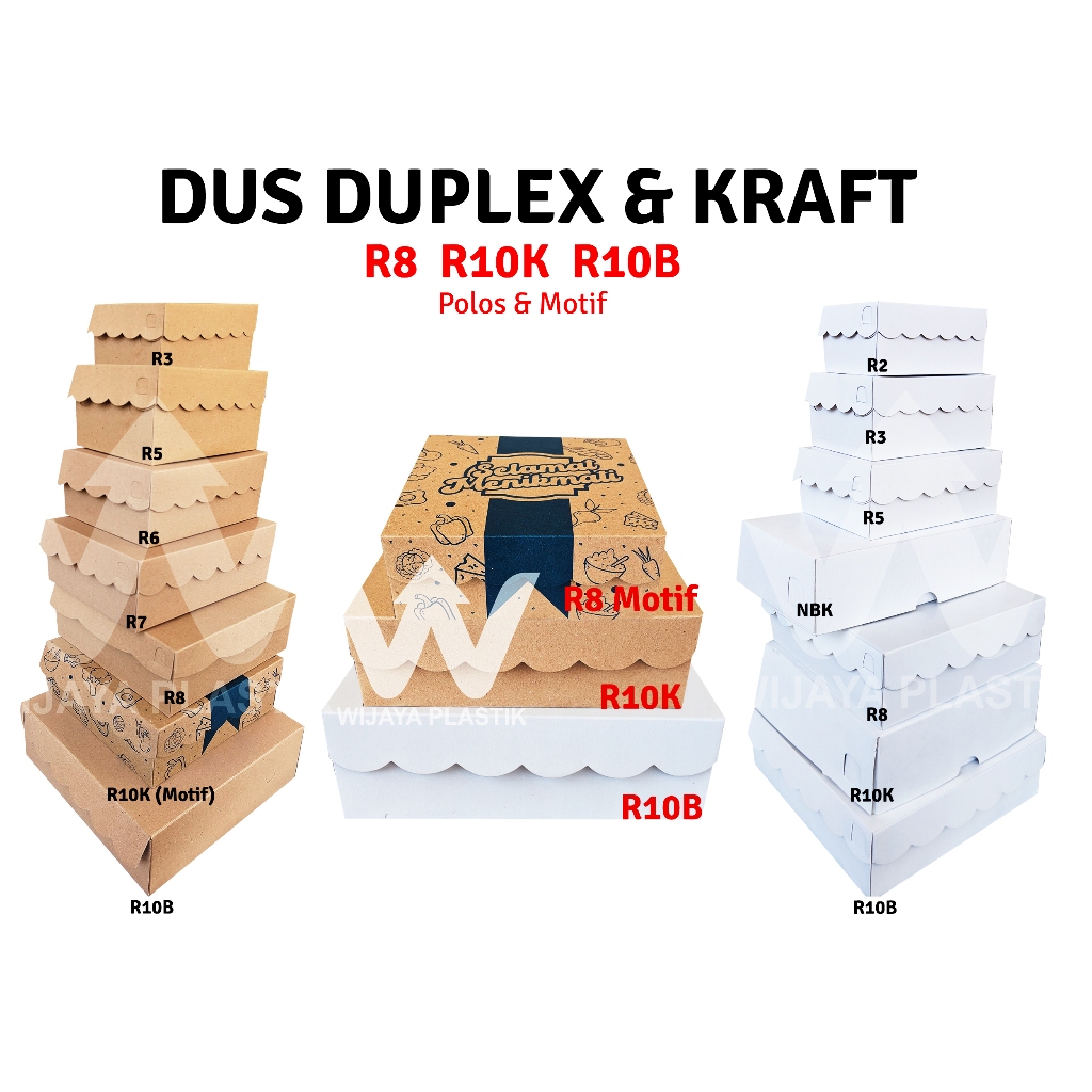 Jual [ GROSIR 1 PACK ] Dus Duplex & Kraft ( R8 ) 18x18 Putih & Coklat ...