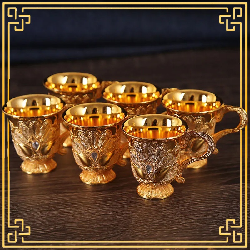 Jual Piala Merak Cangkir Teh Mug Gelas Anggur Arab Aladin Gold Gelas ...