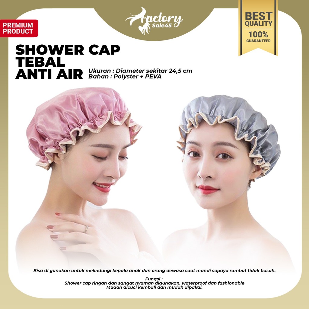 Jual Shower Cup Penutup Kepala WATERPROOF Topi Mandi Tutup Kepala ...