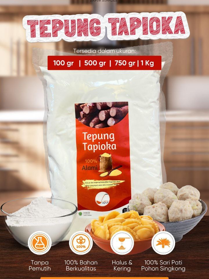 Jual Tepung Tapioka 1 kg / 100% Sari Pati Singkong / Tepung Tapioka ...