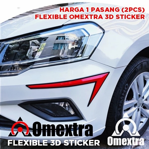 Jual 2 pcs Flexible 3D Sticker Omextra Stiker 3D Lentur Bumper Mobil ...