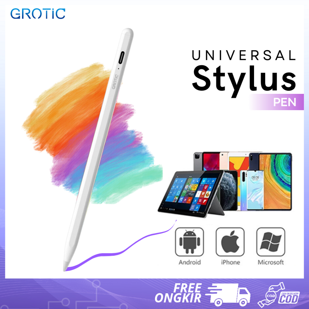 Jual GROTIC Stylus Pen Universal For Android & iOS Tablets Capacitive ...